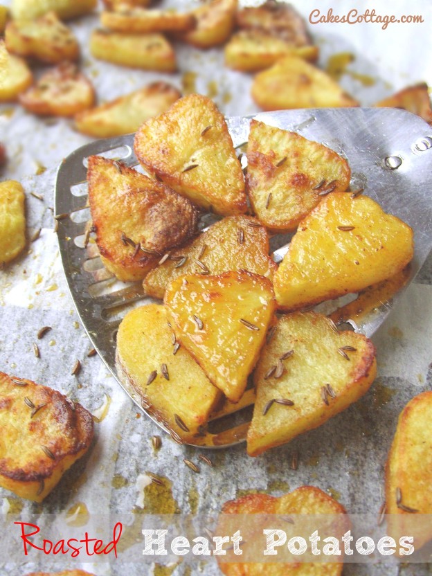 Roasted Heart Potatoes - Cakescottage
