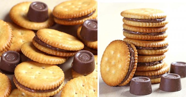 Rolo Stuffed Ritz Crackers - Cakescottage