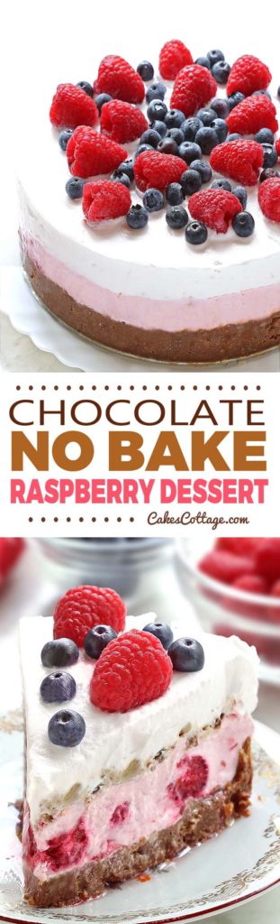 No Bake Chocolate Raspberry Dessert - Cakescottage