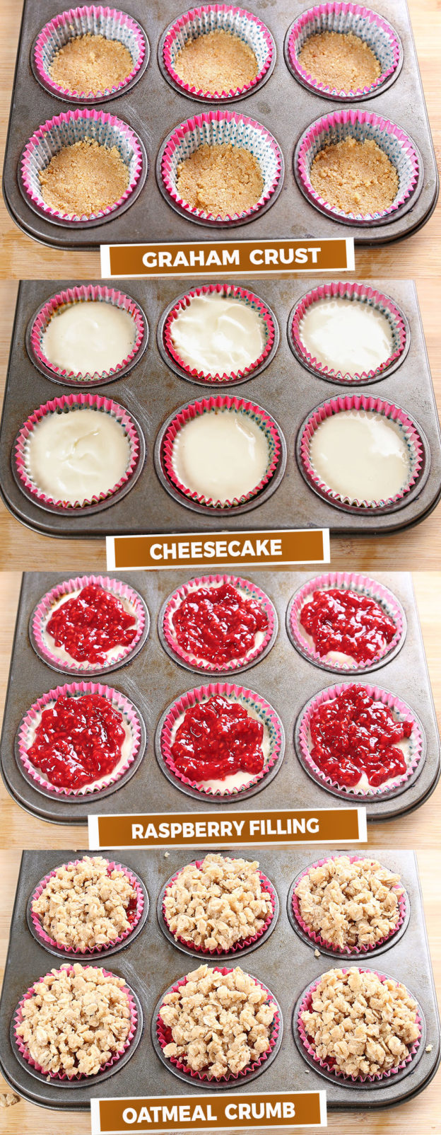 Raspberry Crumble Mini Cheesecake - Cakescottage