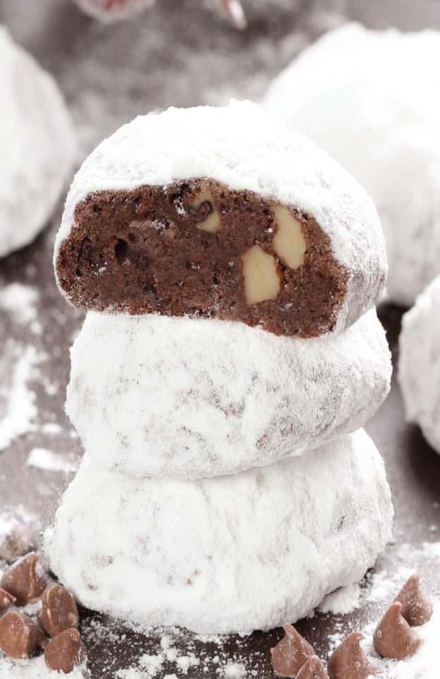 Double Chocolate Snowball Cookies - Cakescottage
