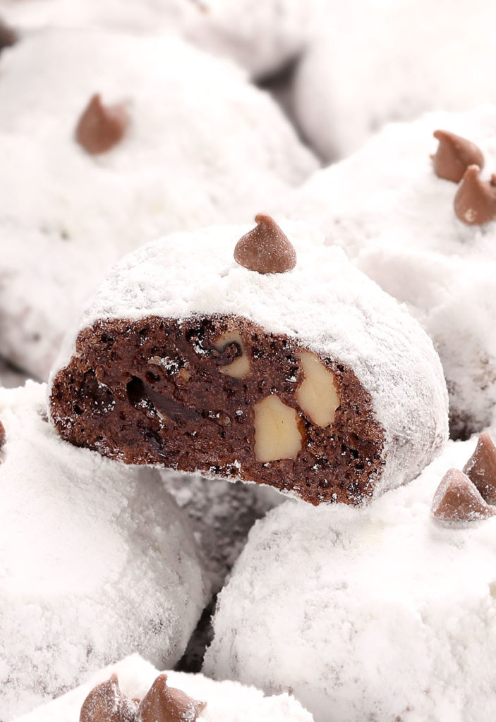 Double Chocolate Snowball Cookies - Cakescottage