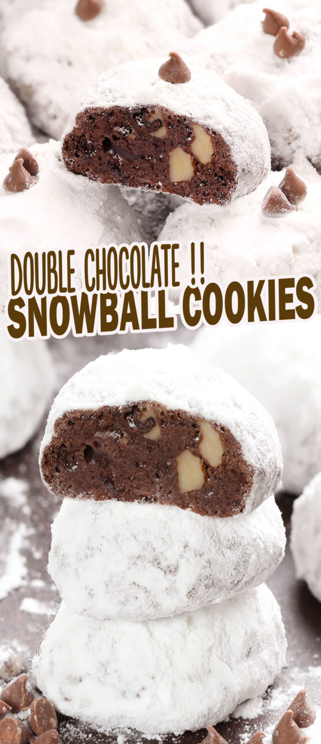 Double Chocolate Snowball Cookies - Cakescottage
